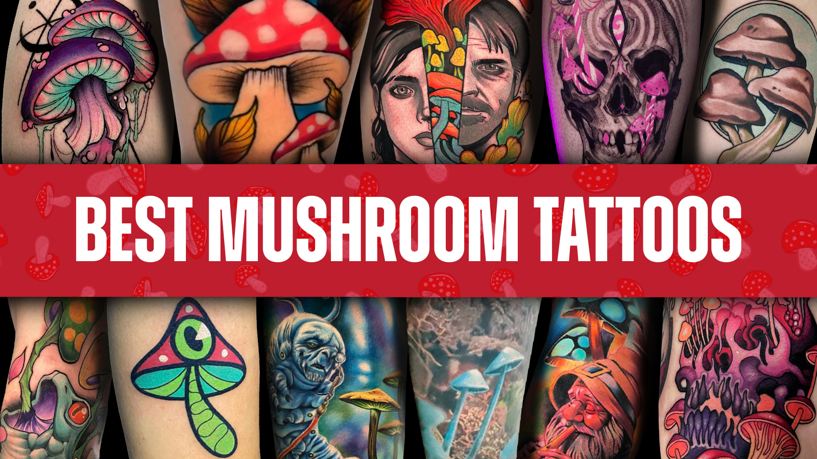 Red Mushroom Tattoos Wintery Mood Temporary Tattoos – Festive