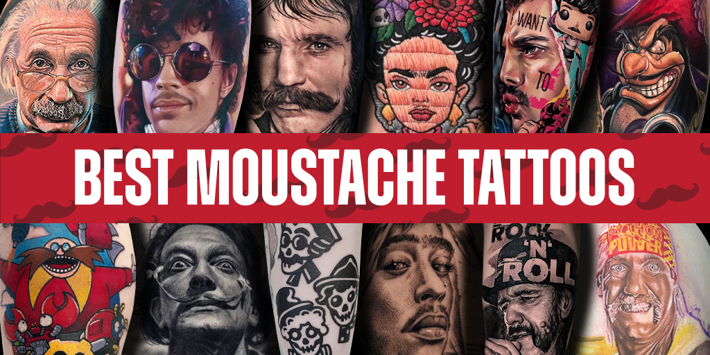 Pink Mustache Tattoos