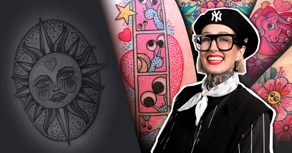 How To Tattoo A Traditional Glittery Colour Tattoo with Keely Glitters ...